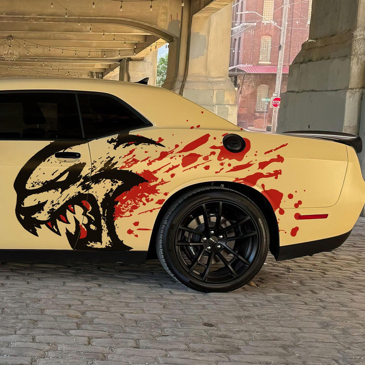 Hellcat Decal Sticker for Challenger, Charger, Durango SRT. Blood Spla ...